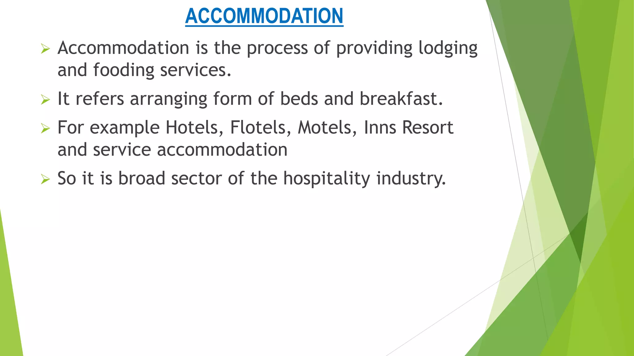 Presentation of Housekeeping and Accommodation operation Hospitality ...