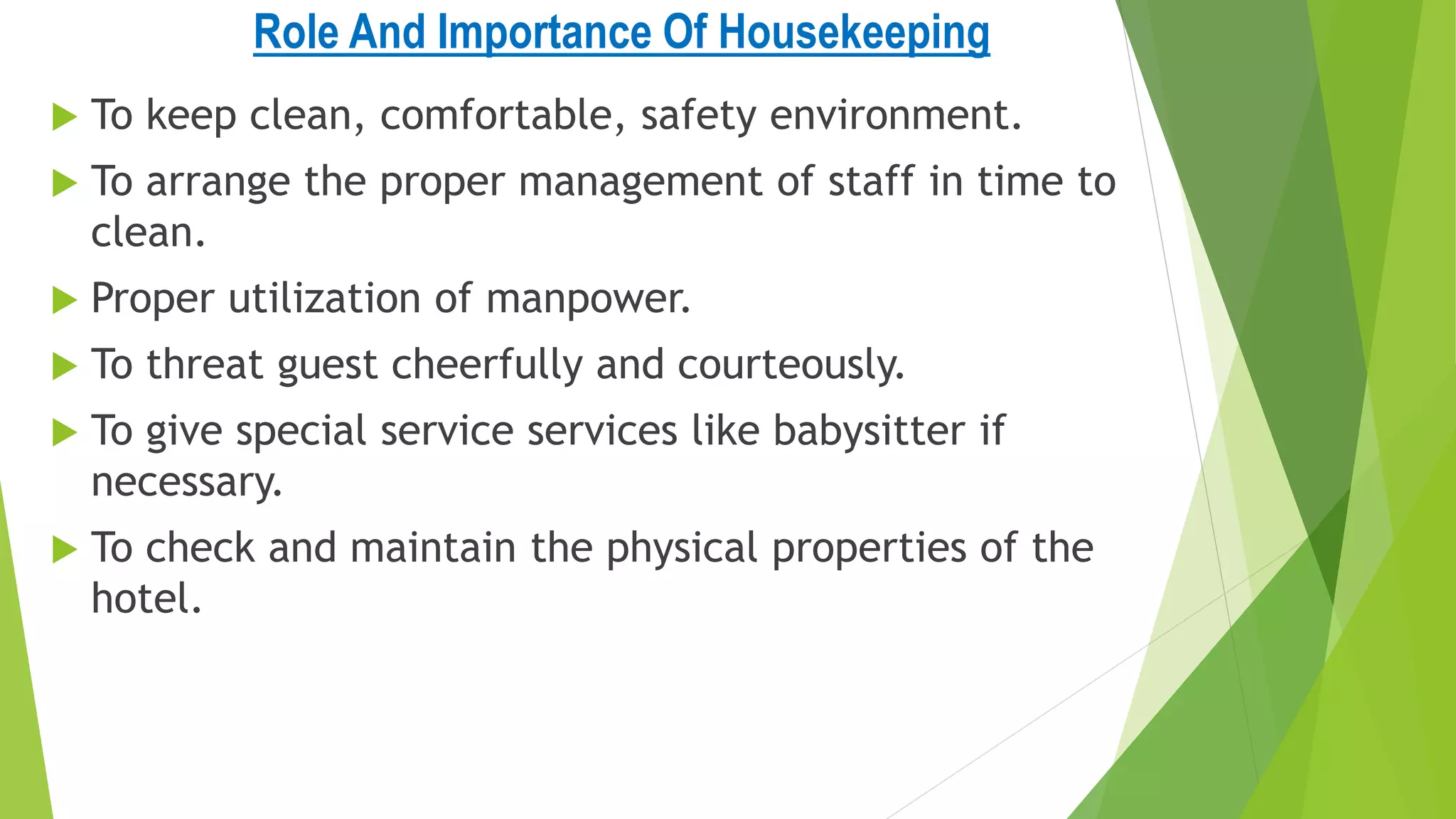 Presentation of Housekeeping and Accommodation operation Hospitality ...