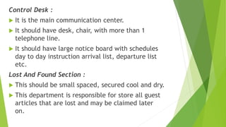 Presentation of Housekeeping and Accommodation operation Hospitality ...