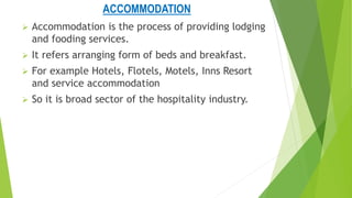 Presentation of Housekeeping and Accommodation operation Hospitality ...