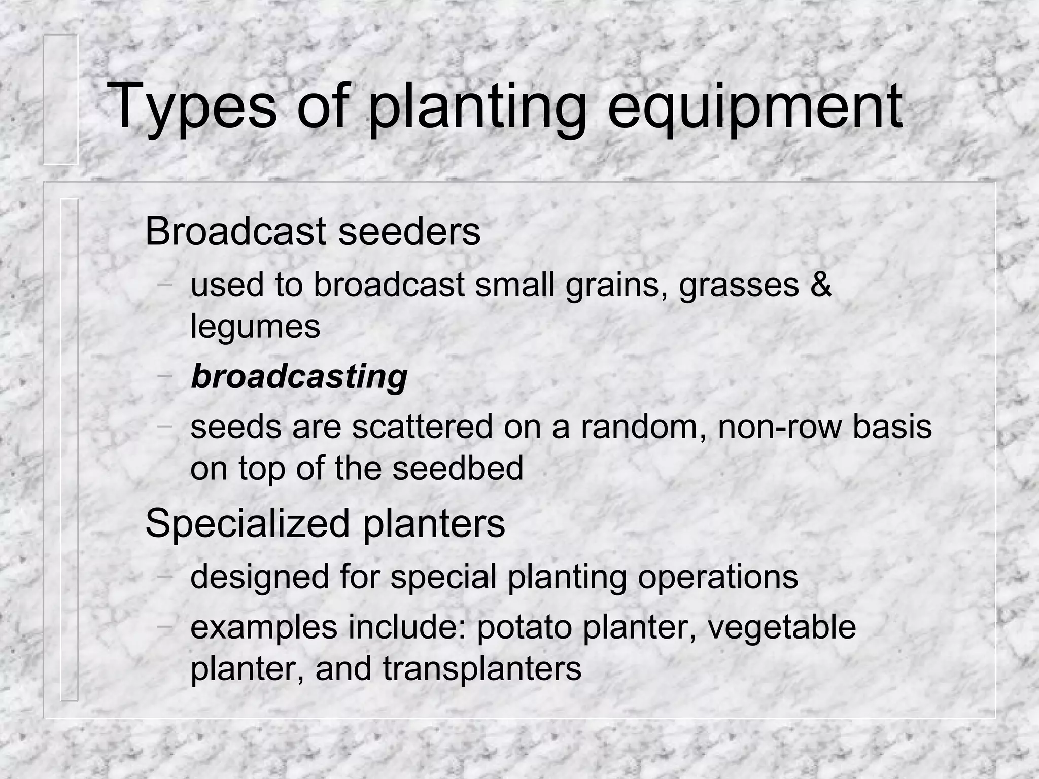 Planting Systems | PPT