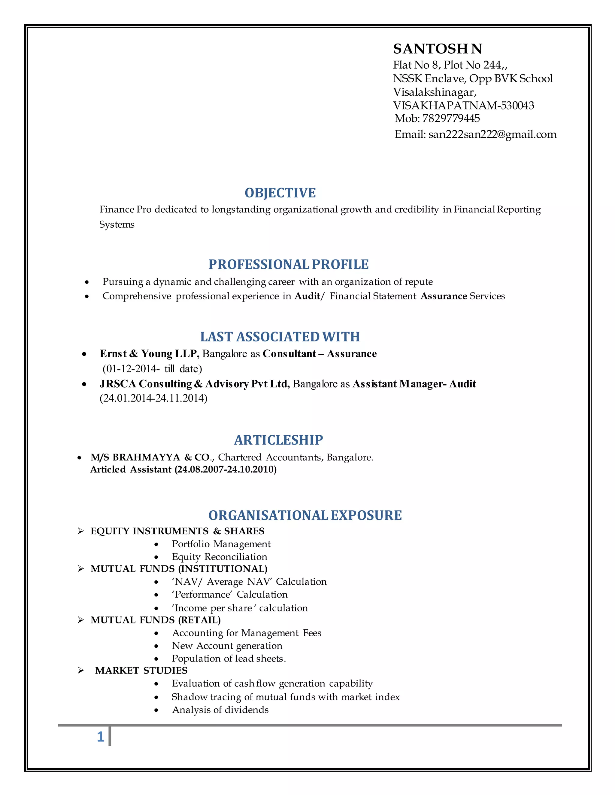 SANTOSH PROFESSIONAL RESUME | PDF