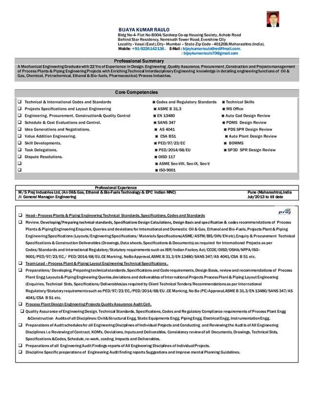 BKR Engg, Piping EPC Resume | DOCX | Civil Engineering Industry | Industries