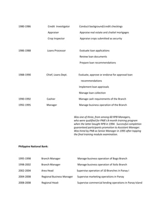 PERSONAL Profile | DOC