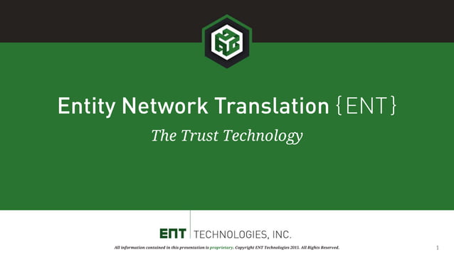 Introduction to ENT (Entity Network Translation) | PPT