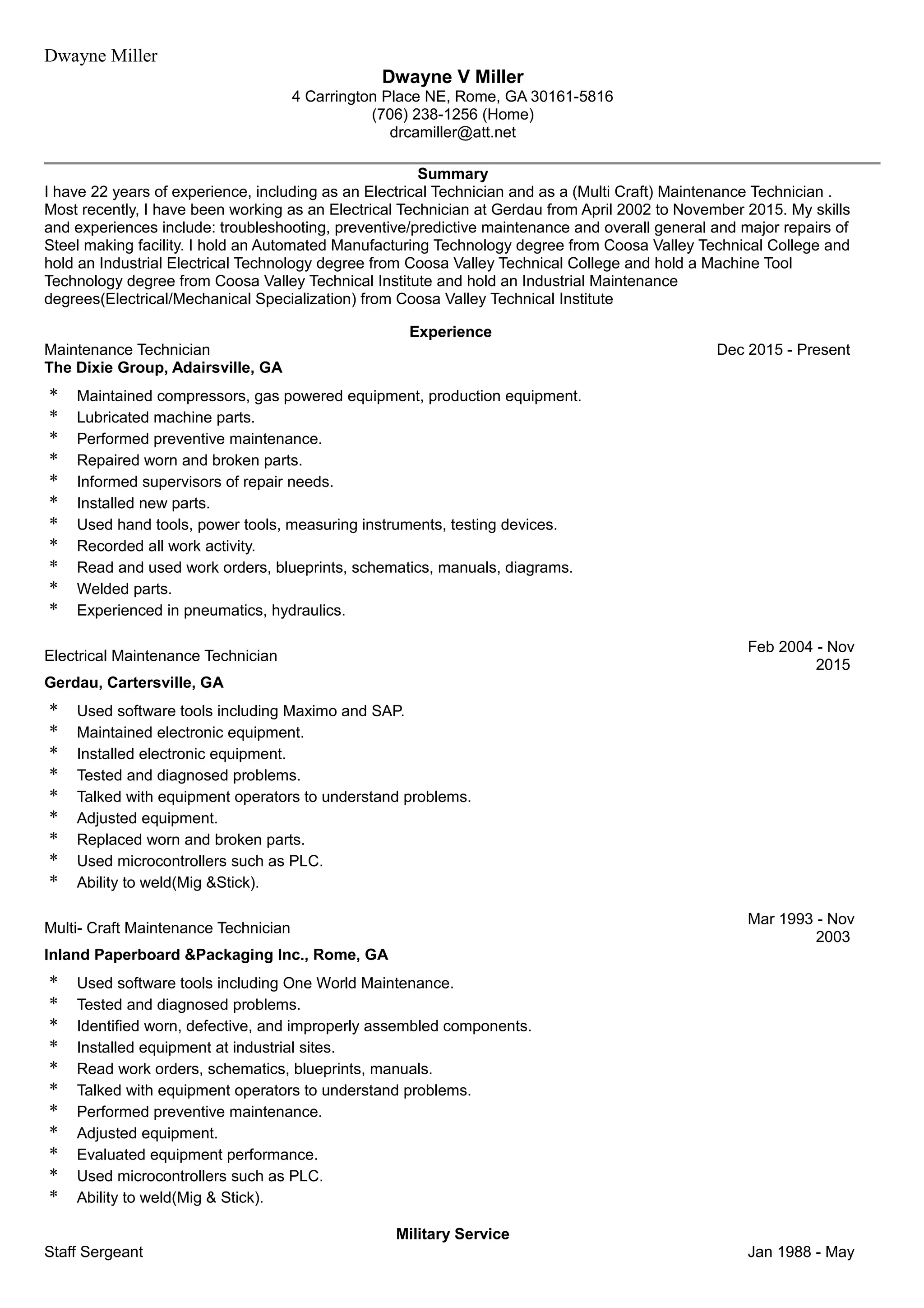 Dwayne Resume 2016 | PDF