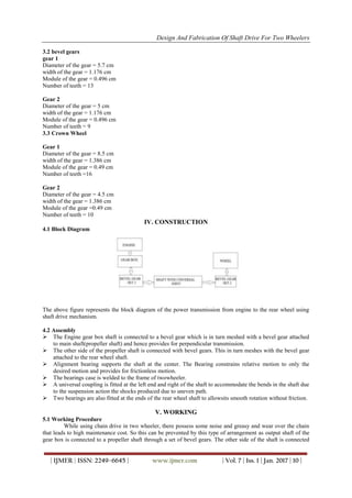 Design and Fabrication of Shaft Drive for two Wheelers | PDF