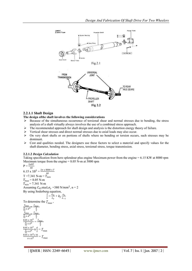 Design and Fabrication of Shaft Drive for two Wheelers | PDF