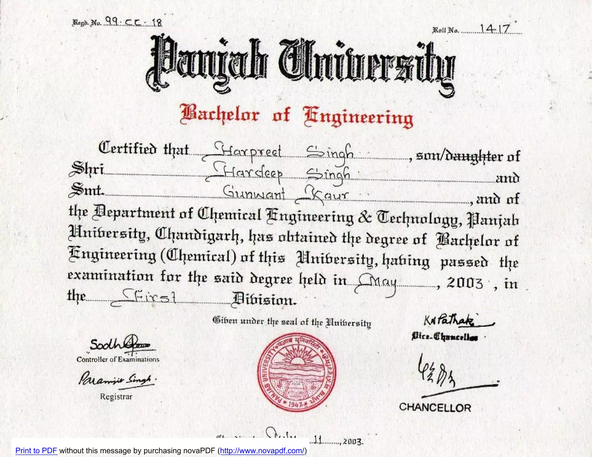 BE DEGREE | PDF
