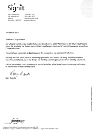 Testimonial Oct2015 - Gary Roberts, SignIt | PDF