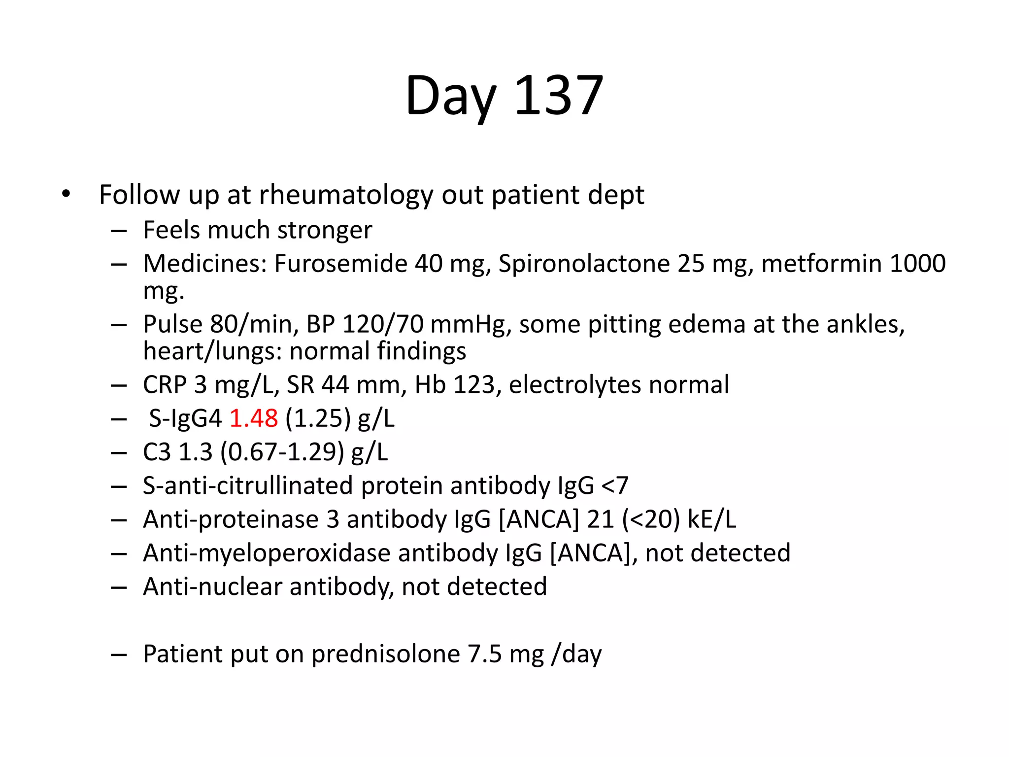 A 71 year old man with peripheral edema pleural effusion ascites and ...