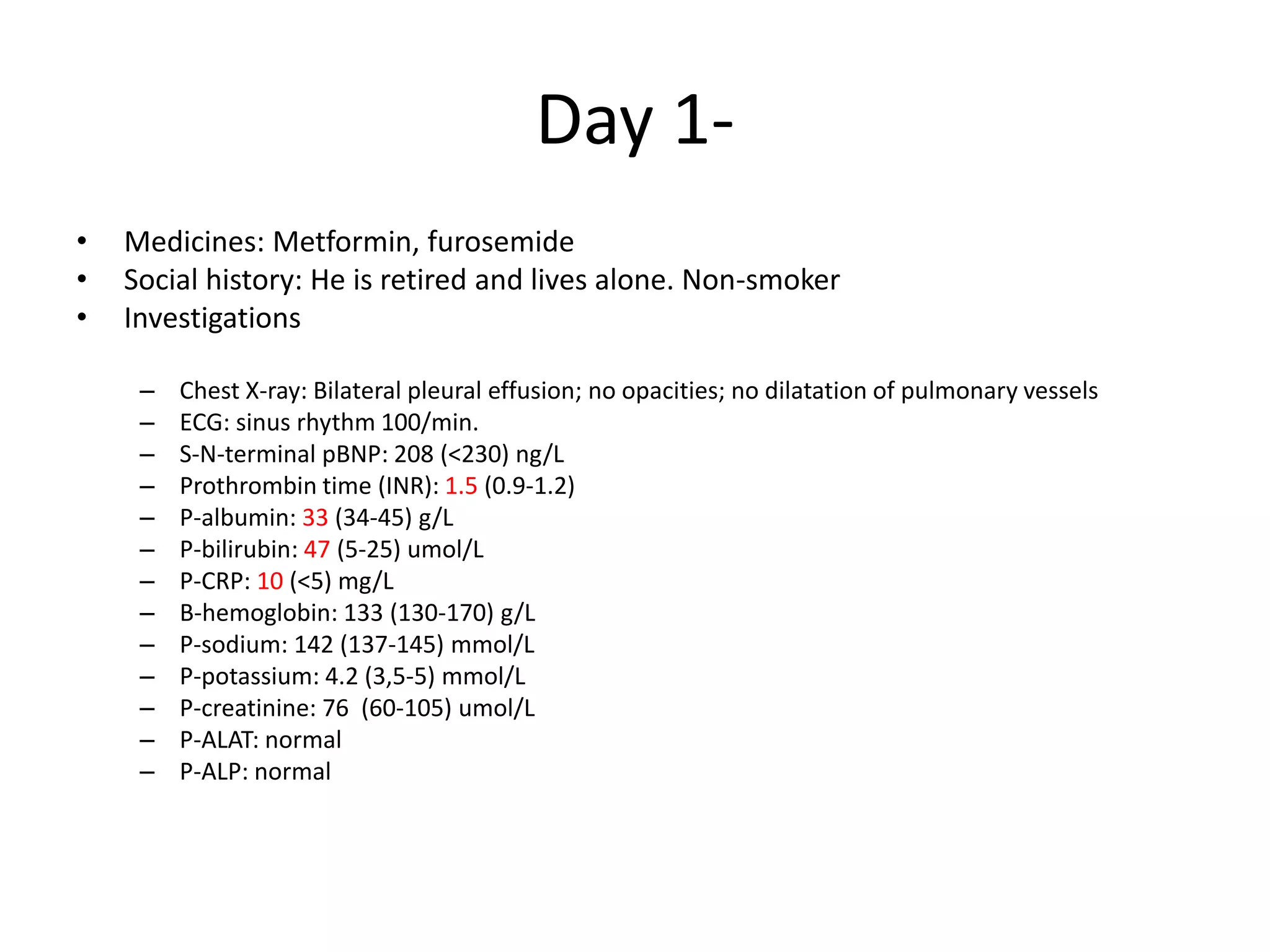 A 71 year old man with peripheral edema pleural effusion ascites and ...
