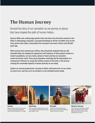 May 2016 The Human Journey Brochure | PDF