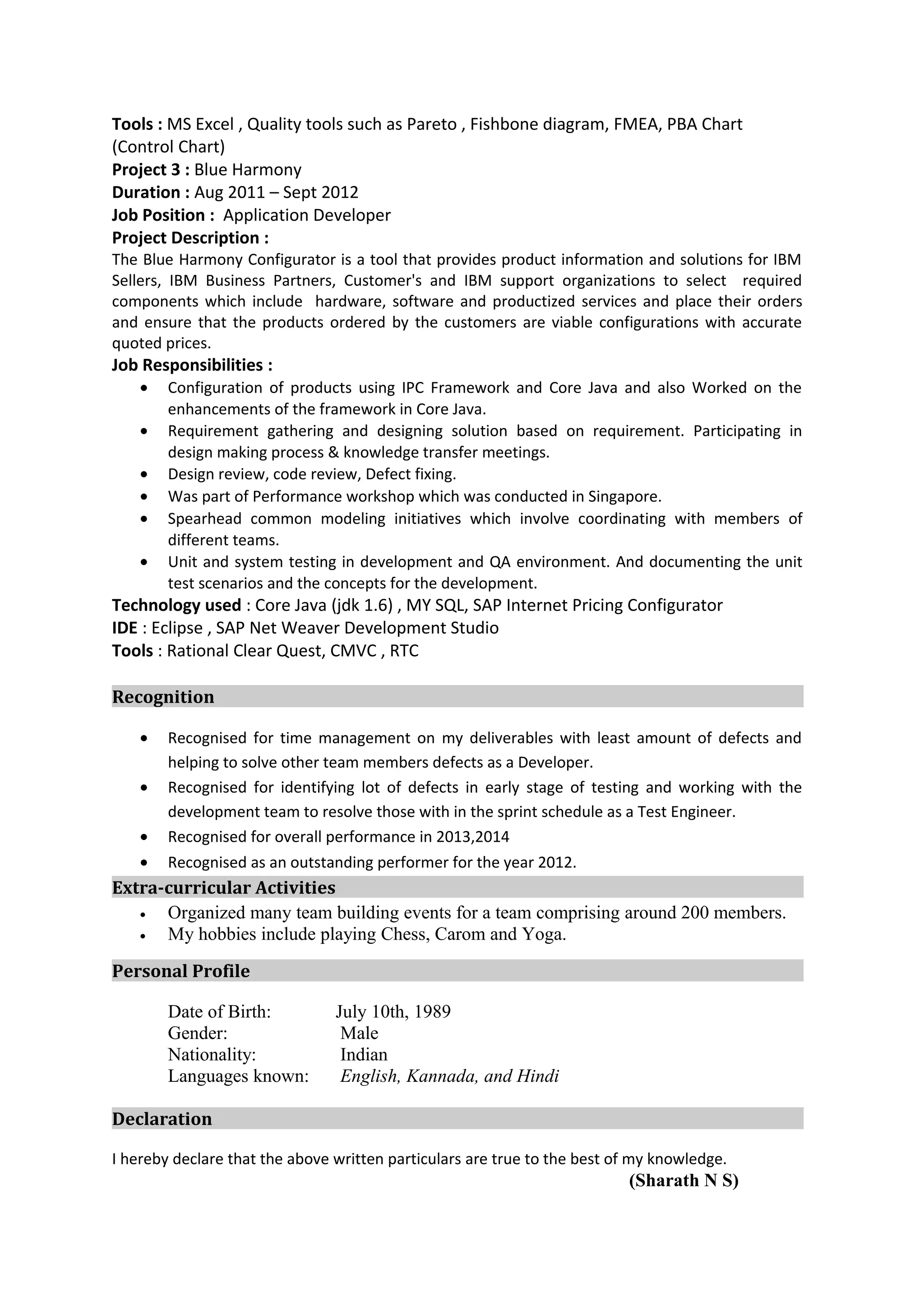 Sharath Resume | DOC