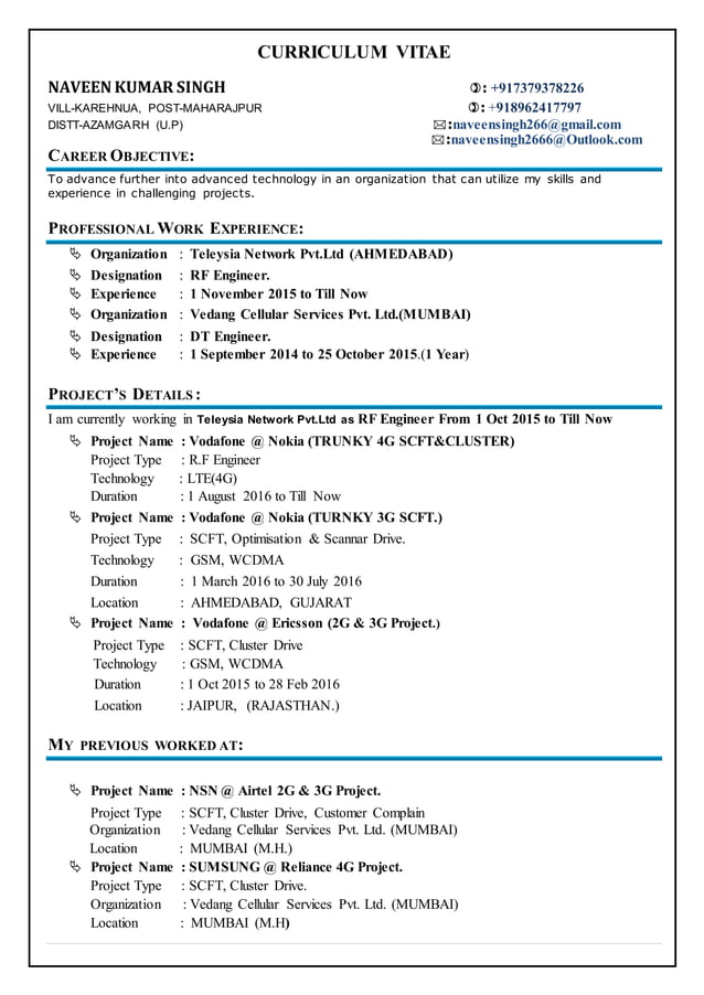 Naveen Singh New C.V | DOCX