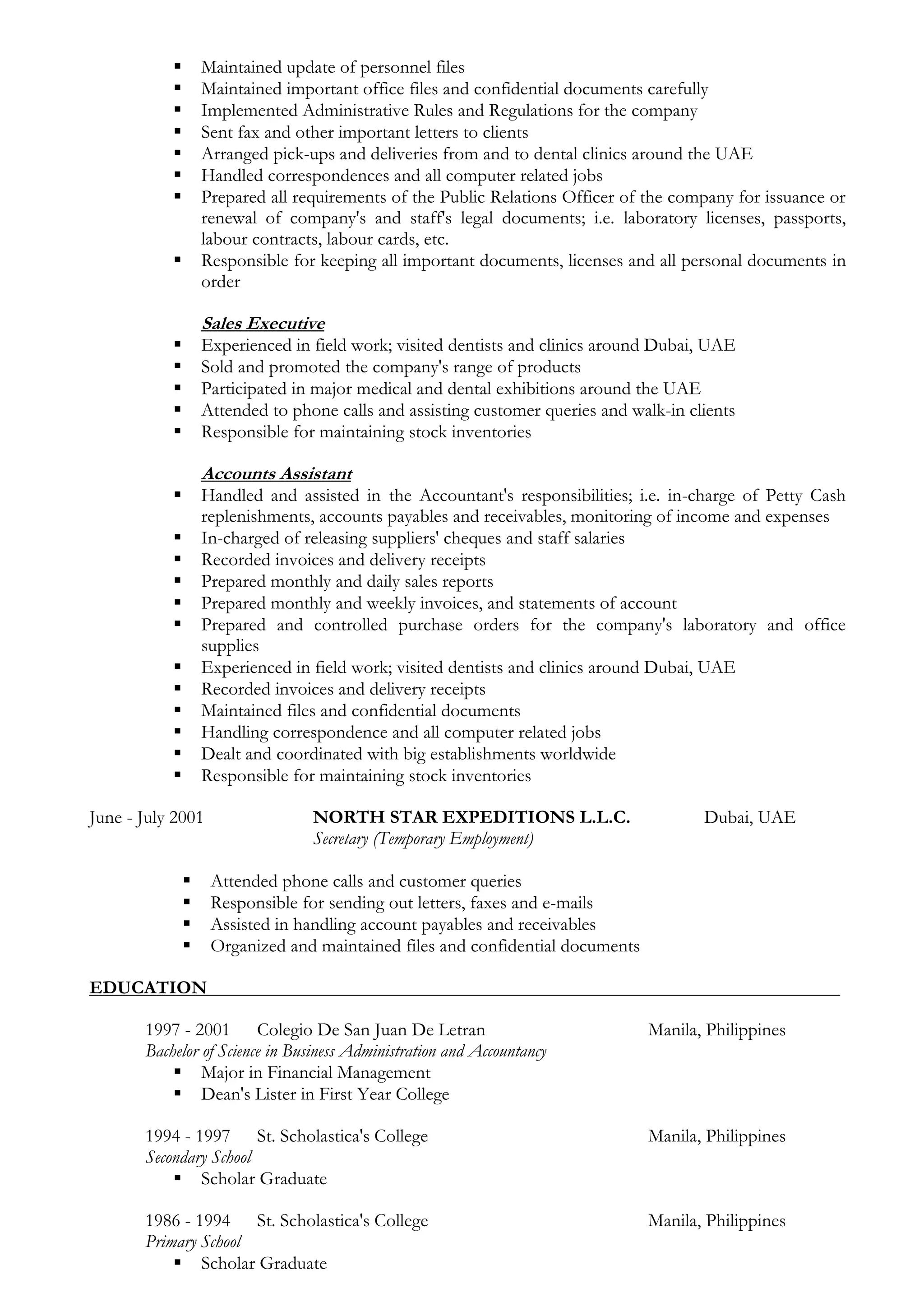 Curriculum Vitae of Jennifer D Leviste | PDF