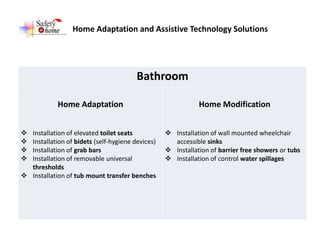 HomeAdoptationVsModification | PPTX | Bath and Shower | Personal Care