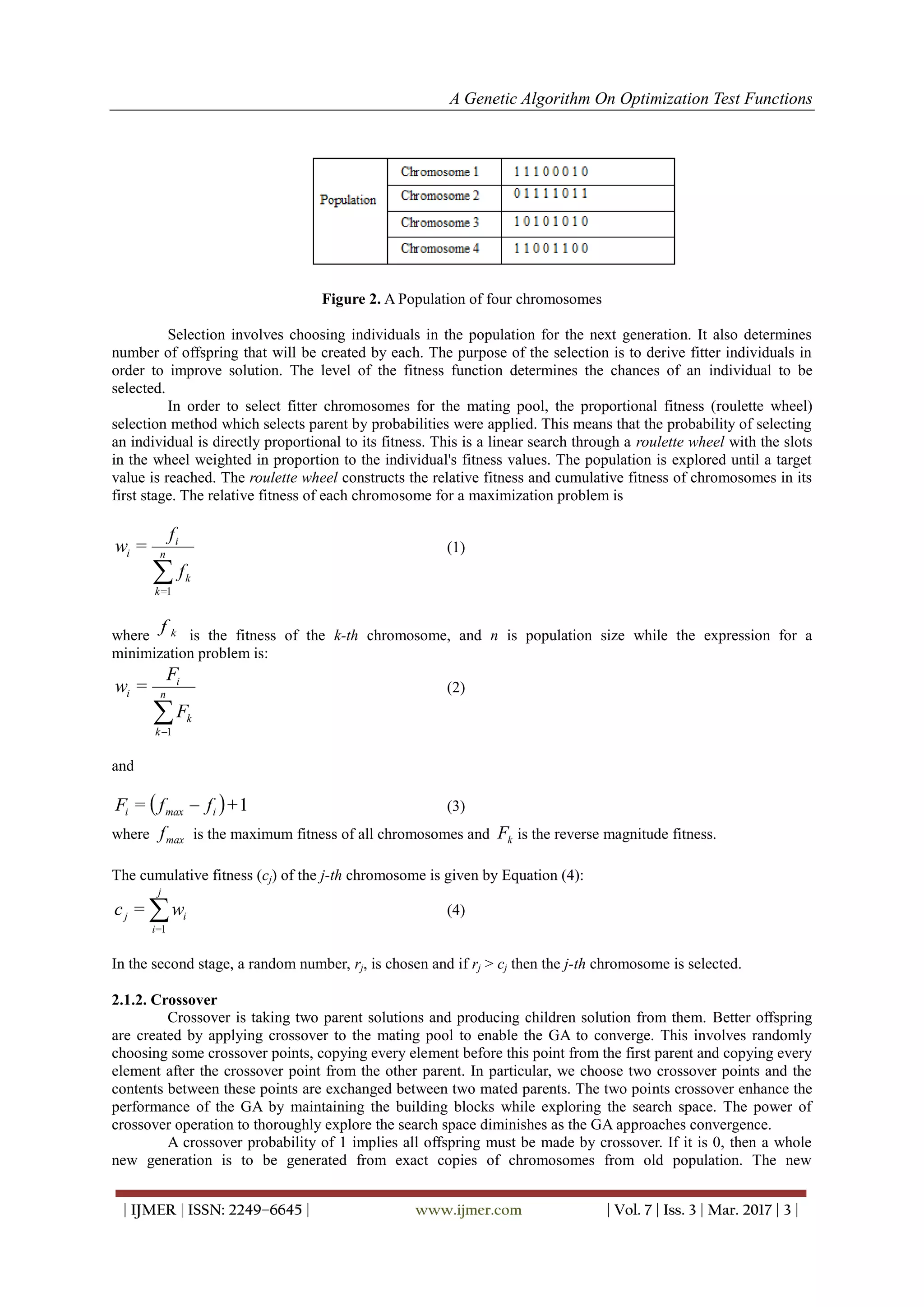 A Genetic Algorithm On Optimization Test Functions Pdf Genetics Science