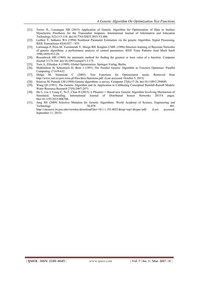 A Genetic Algorithm On Optimization Test Functions Pdf Genetics Science