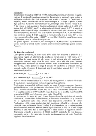 Relazione Taratura trasduttore di pressione | PDF