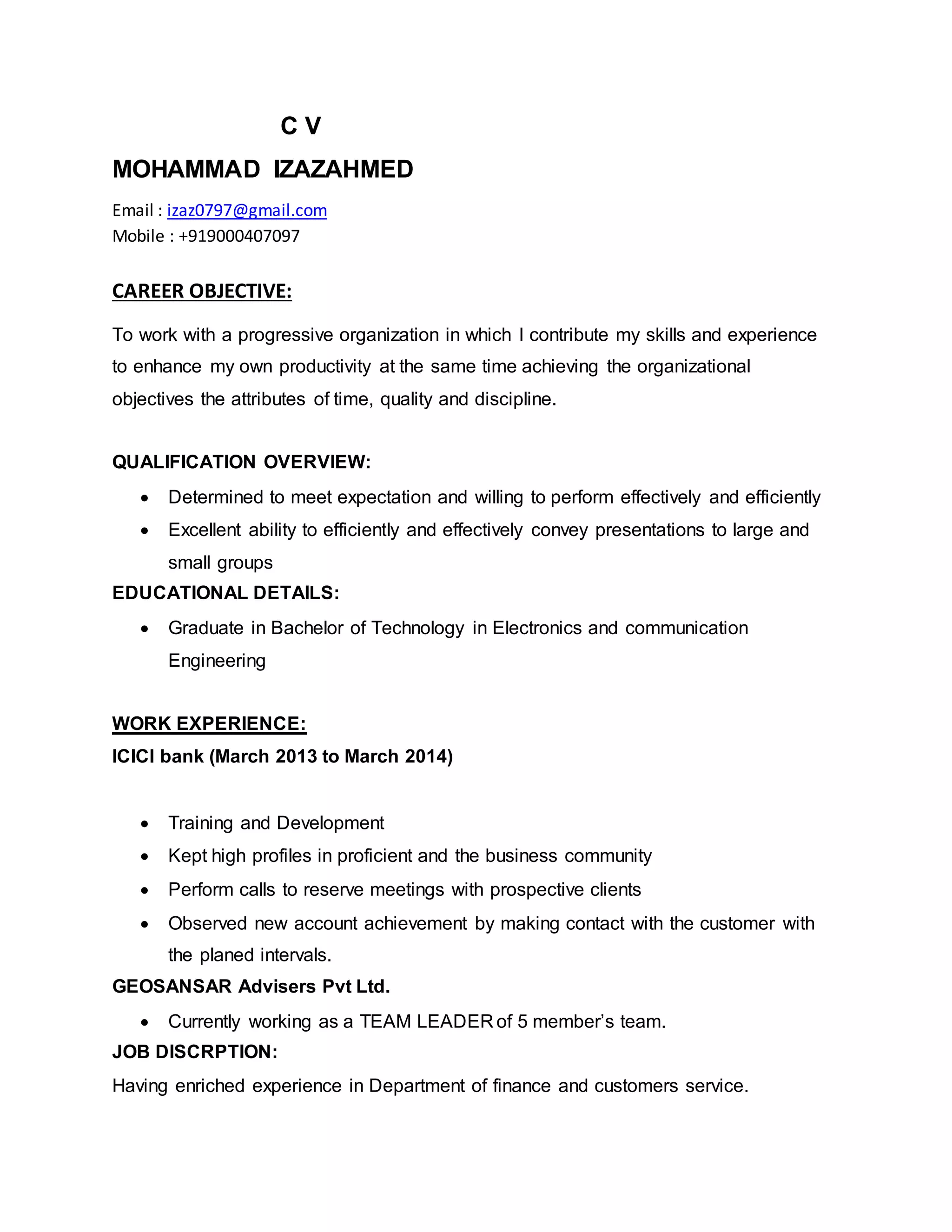 Izaz Resume | PDF