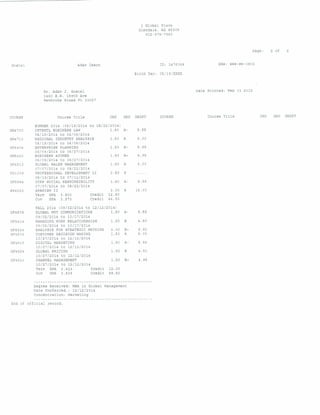 MBA Transcript | PDF