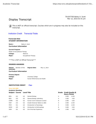 Unofficial_Transcript | PDF