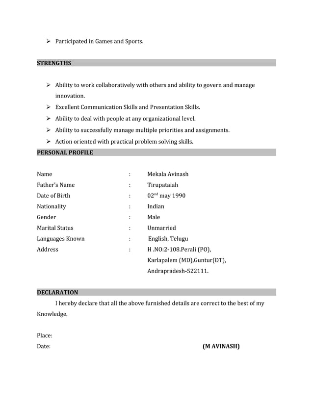 Avinash Resume | DOC
