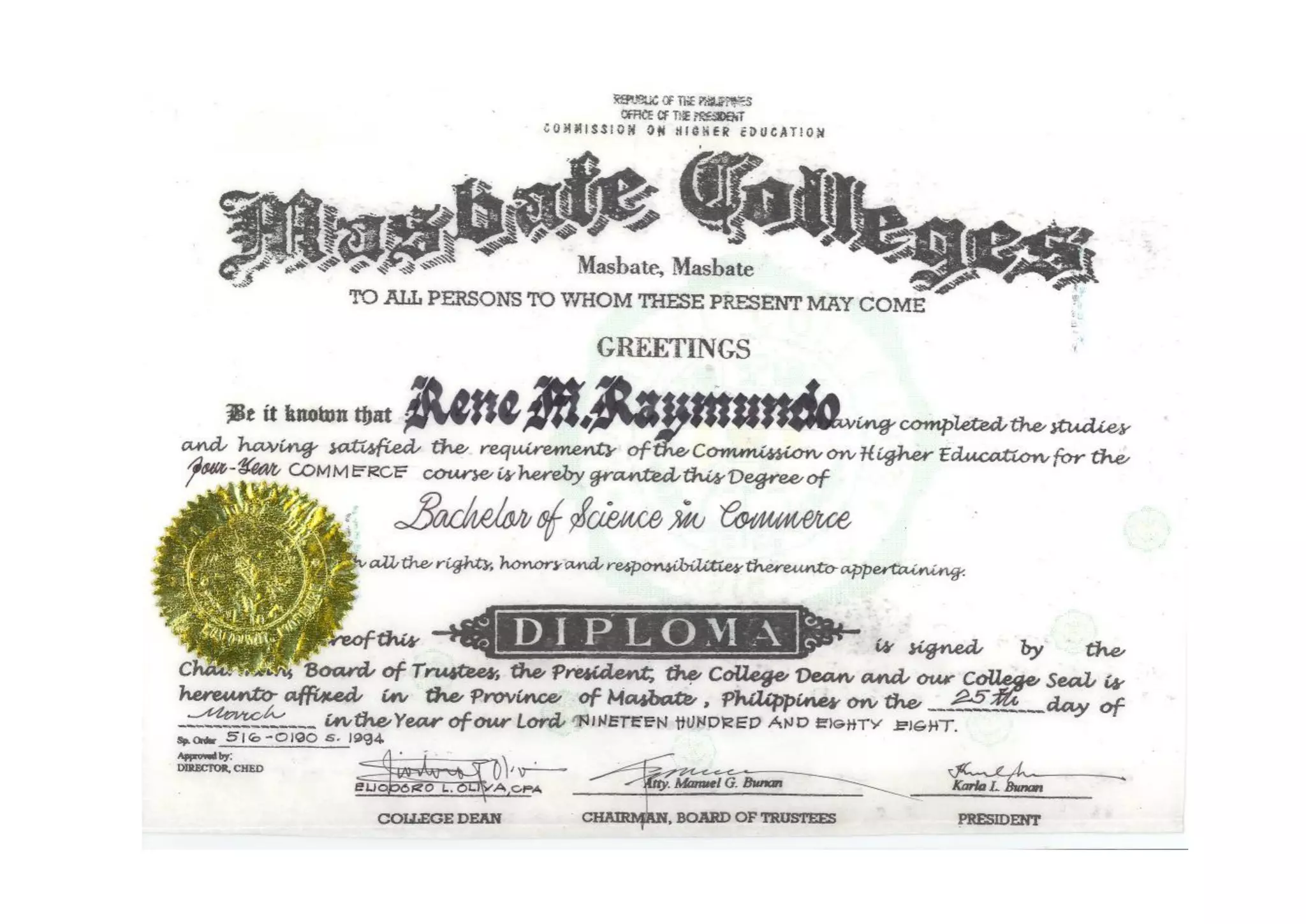 College Diploma & Certificate | PDF