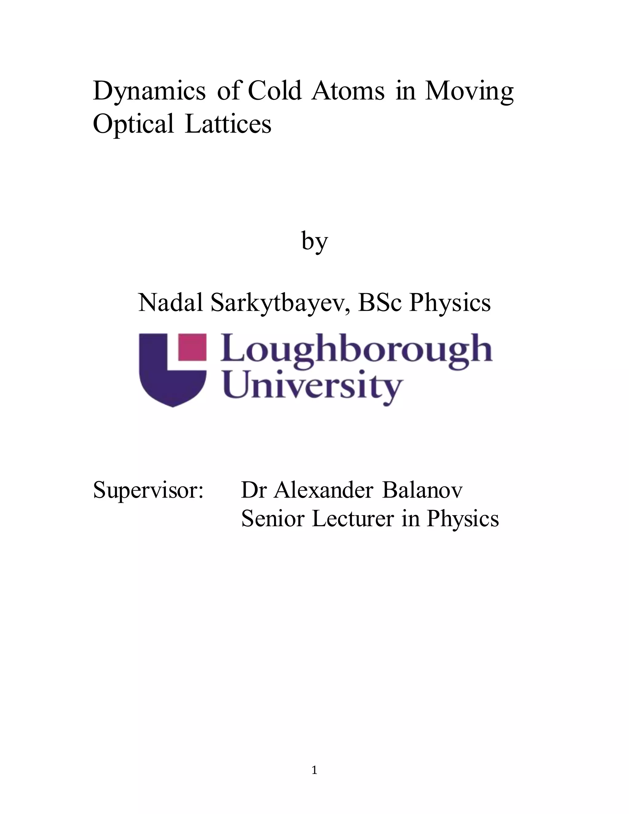 Dynamics of cold atoms in moving optical lattices (Version Dek8) | PDF