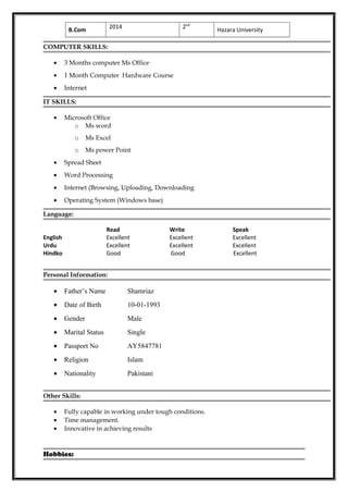 ZEESHAN cv | PDF