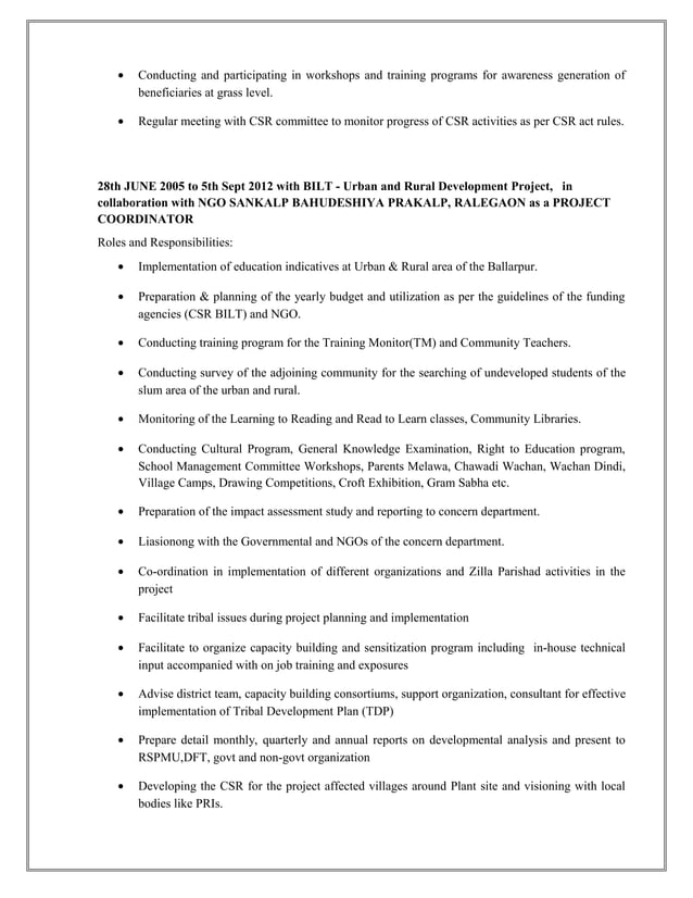 CV CSR dhiraj 1 | PDF