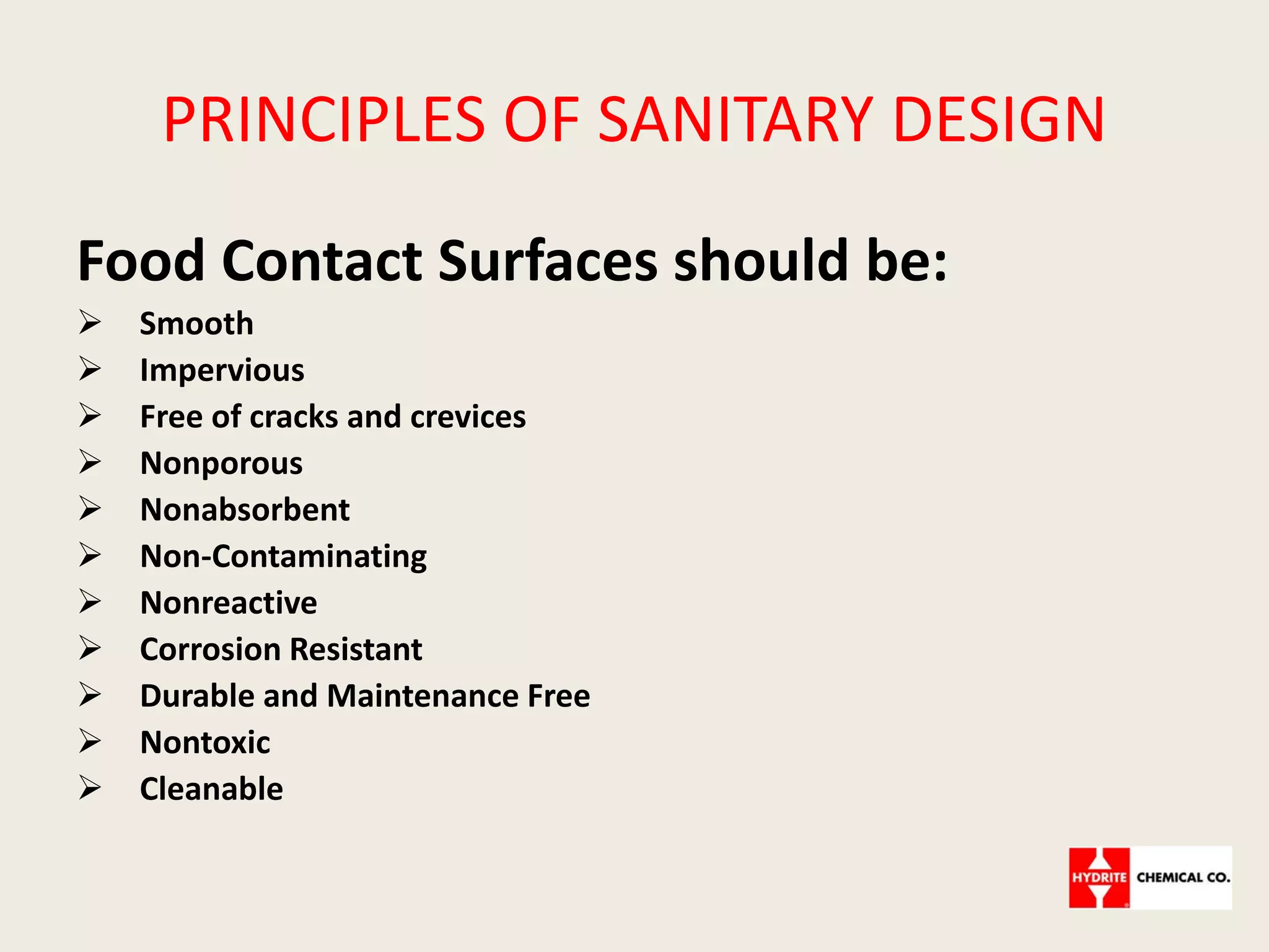 Sanitary Design An Introduction to Standards of Design Excellence ...