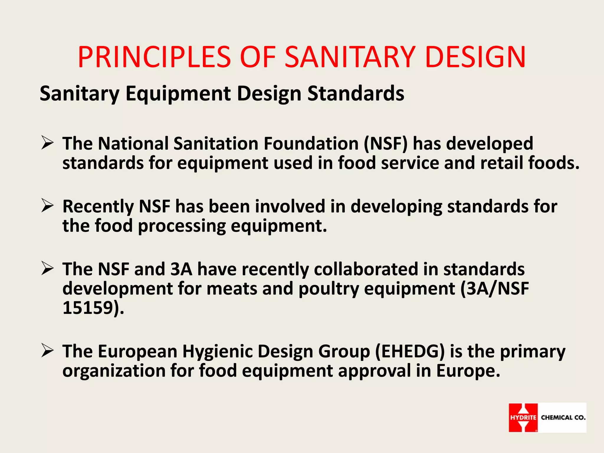 Sanitary Design An Introduction to Standards of Design Excellence ...