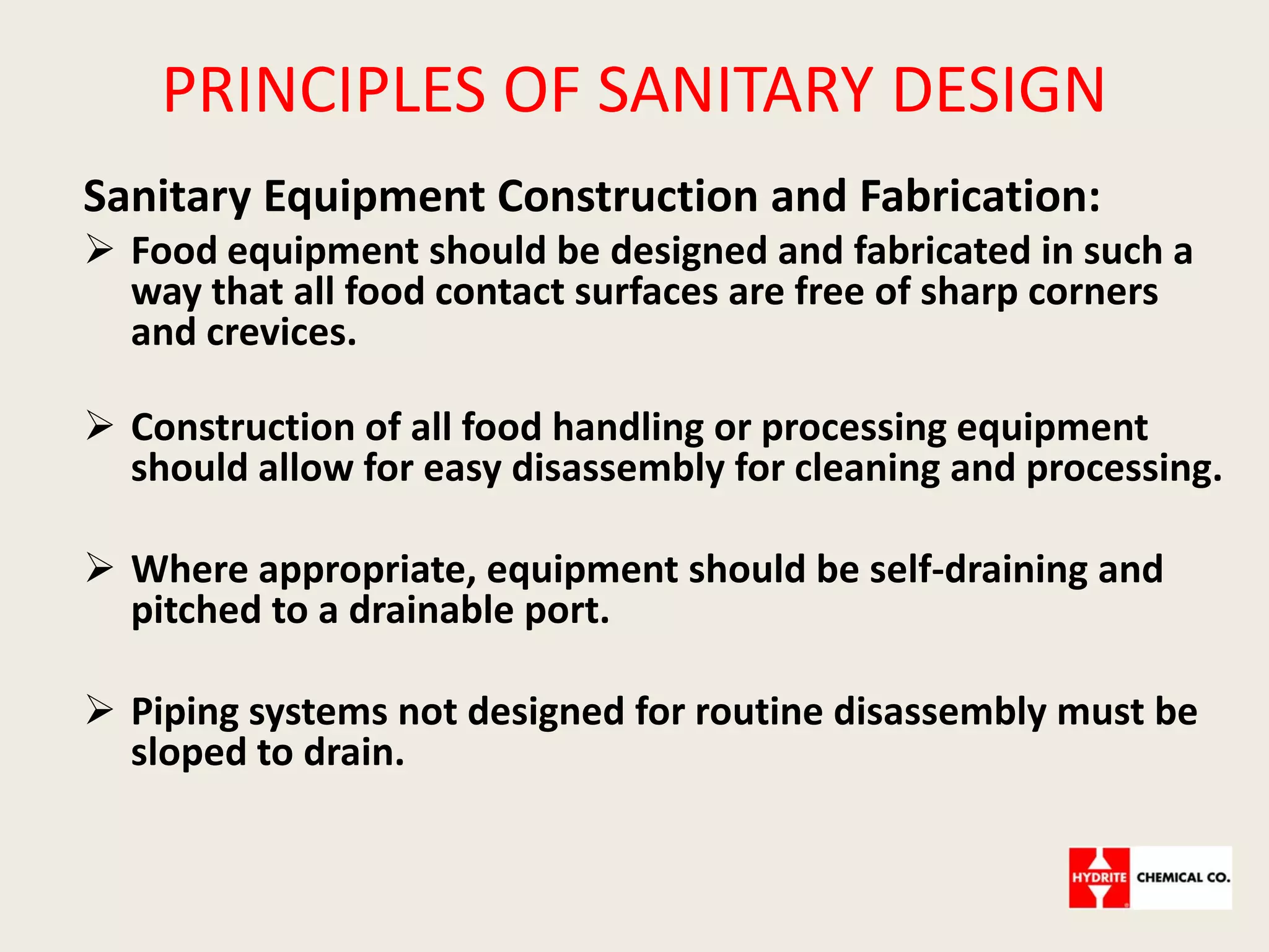 Sanitary Design An Introduction to Standards of Design Excellence ...