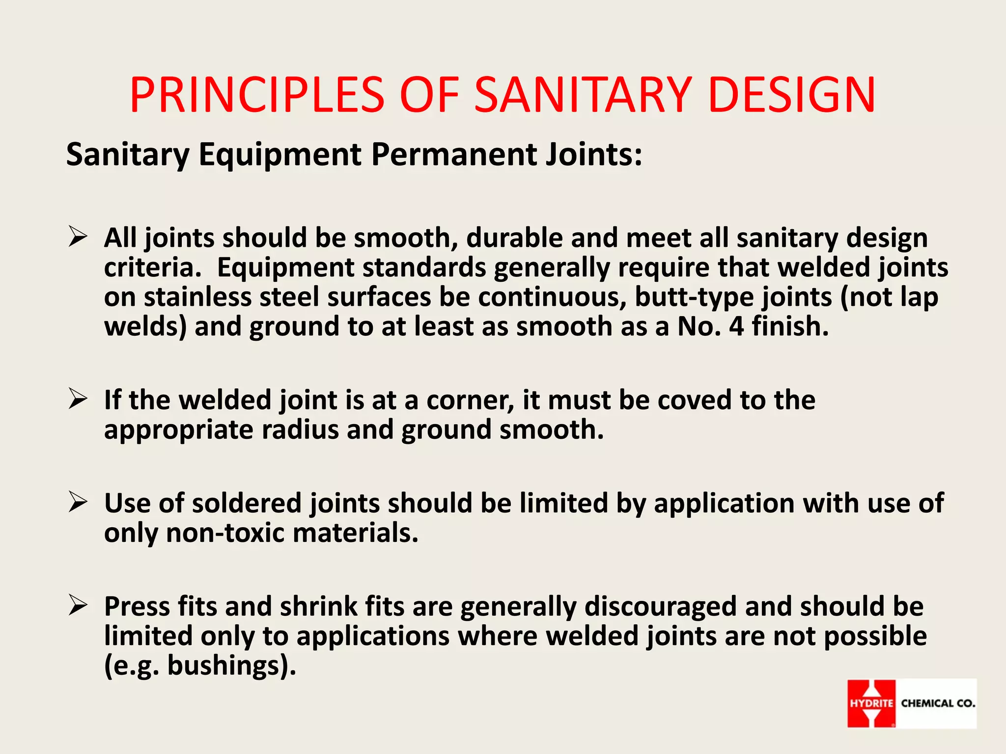 Sanitary Design An Introduction to Standards of Design Excellence ...