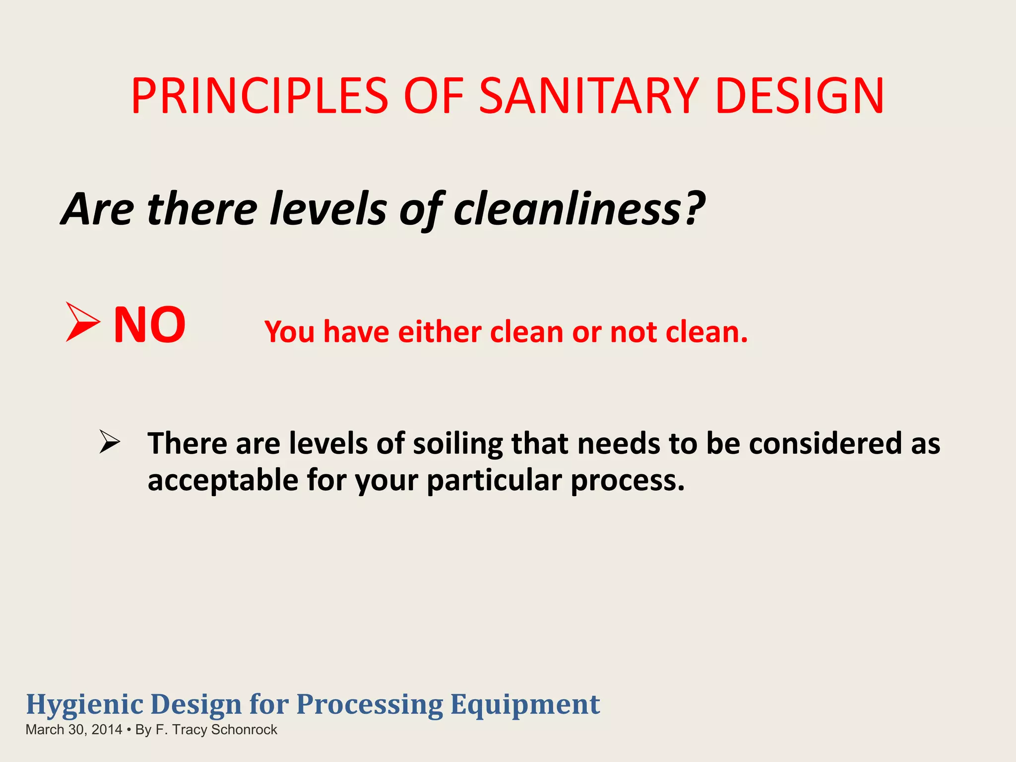 Sanitary Design An Introduction to Standards of Design Excellence ...