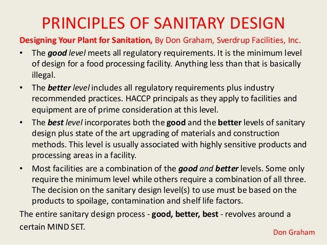 Sanitary Design An Introduction to Standards of Design Excellence Nov…