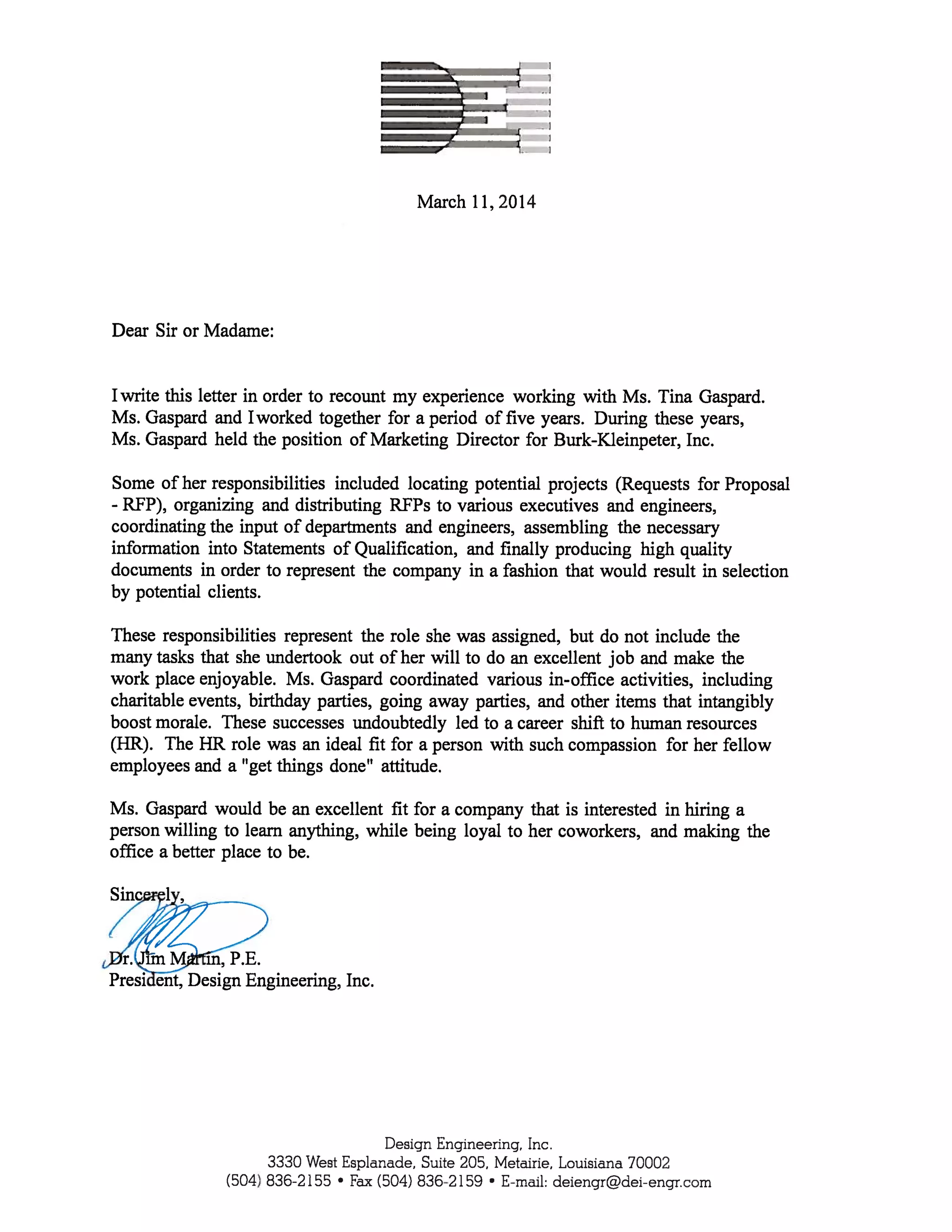 Letter of Recommendation - JMartin | PDF