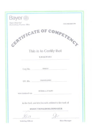 N2,N3,N4,N5,N6,Trade test,First aid level 1,ID book,Induction ...