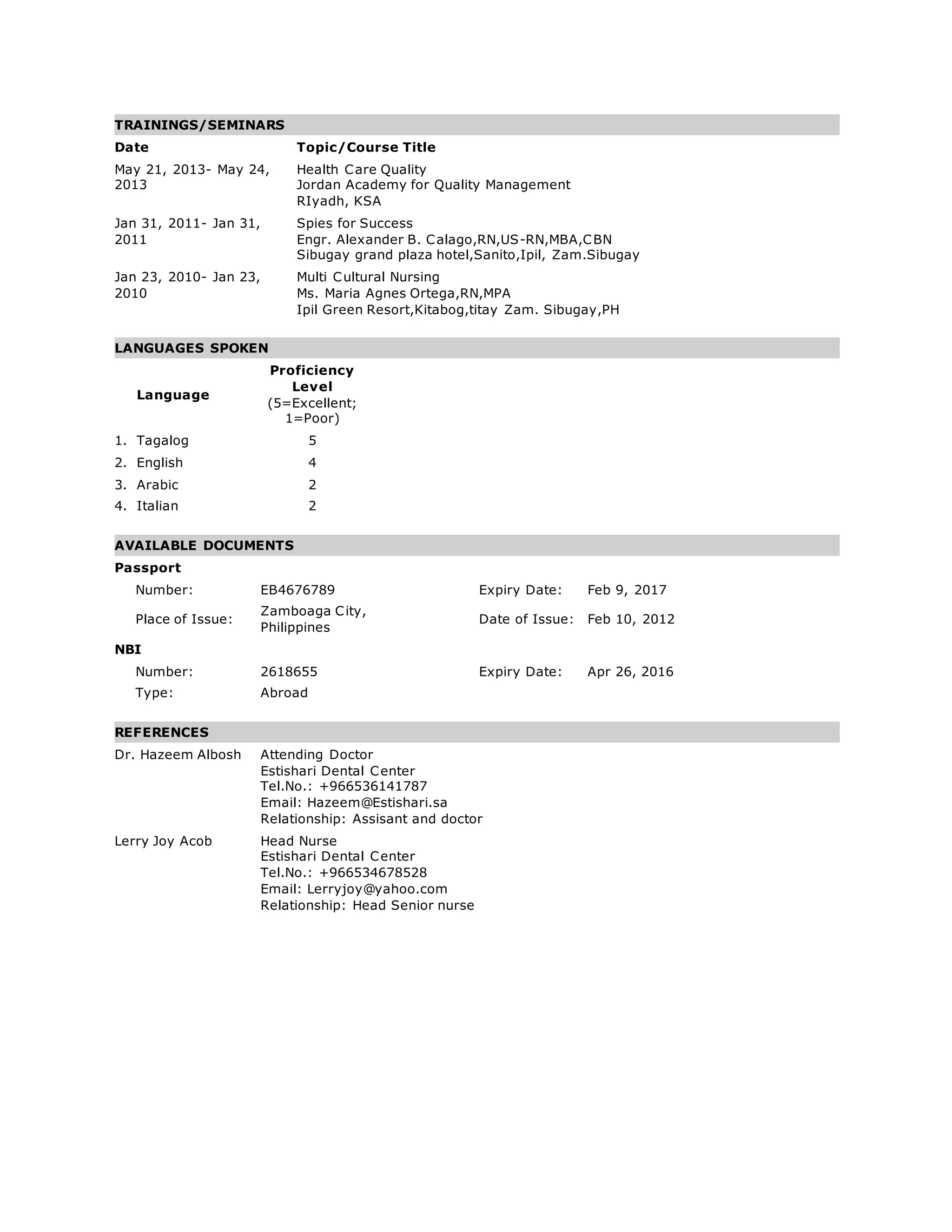 Andriano Mani Jal Resume | DOCX | Dental Health | Diseases and Conditions