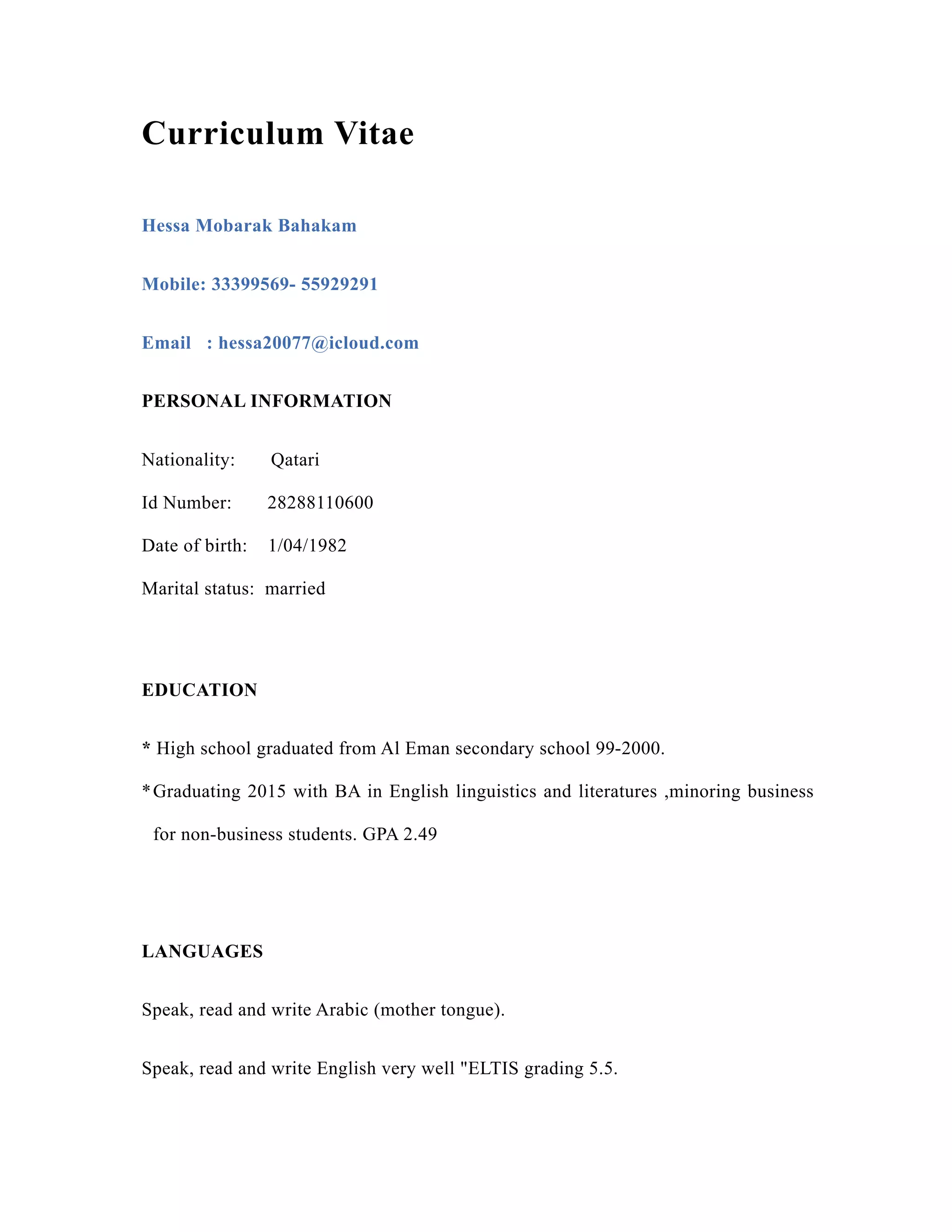 Curriculum Vitae final | PDF