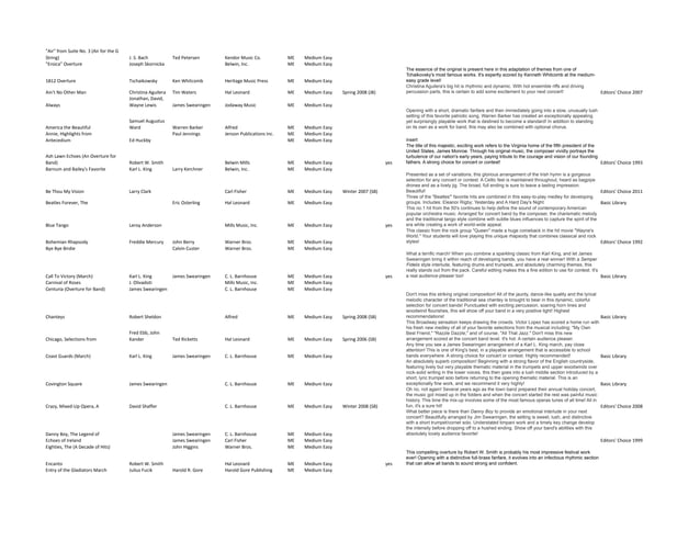 Band Music Library - Band Music | PDF