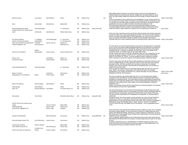 Band Music Library - Band Music | PDF