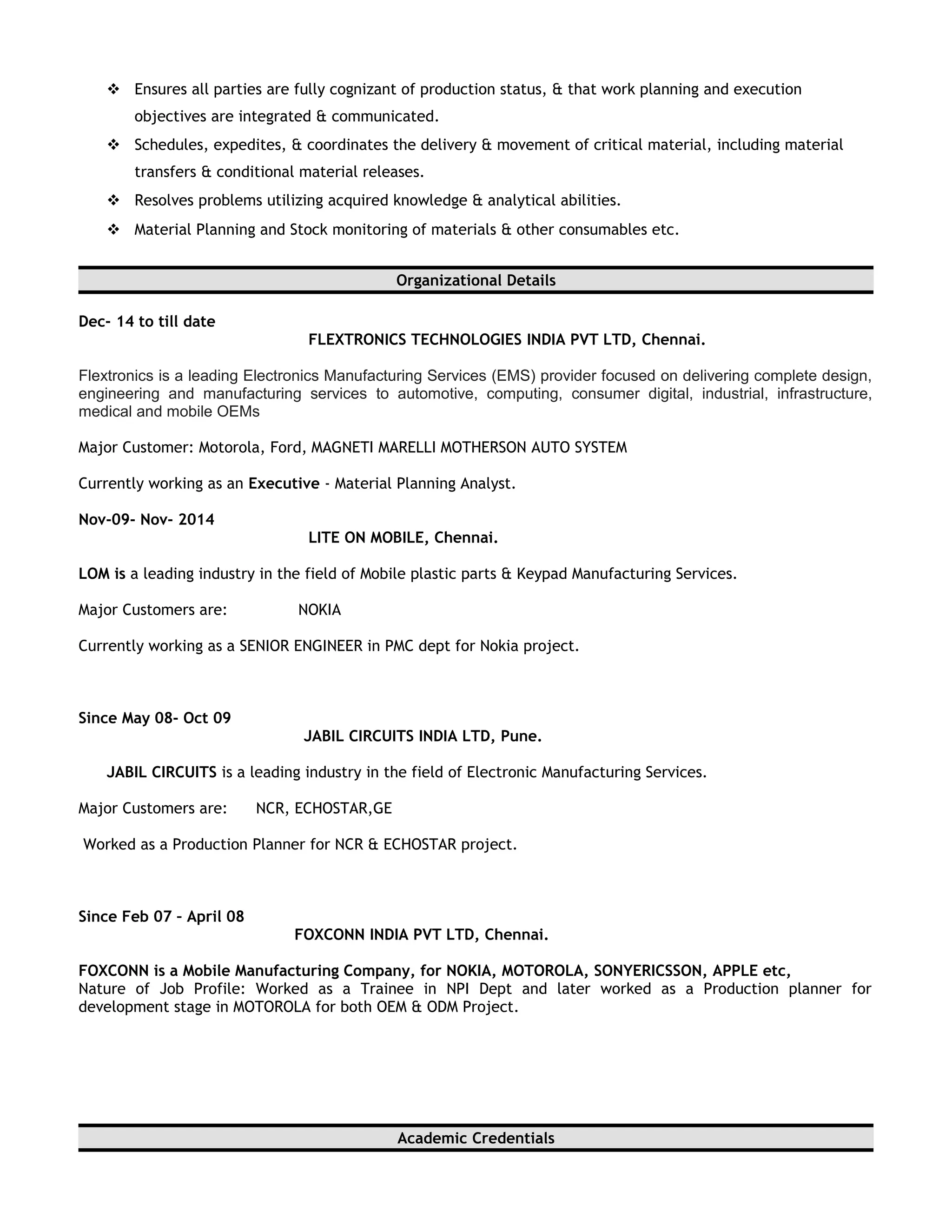 Resume for PPC | DOC