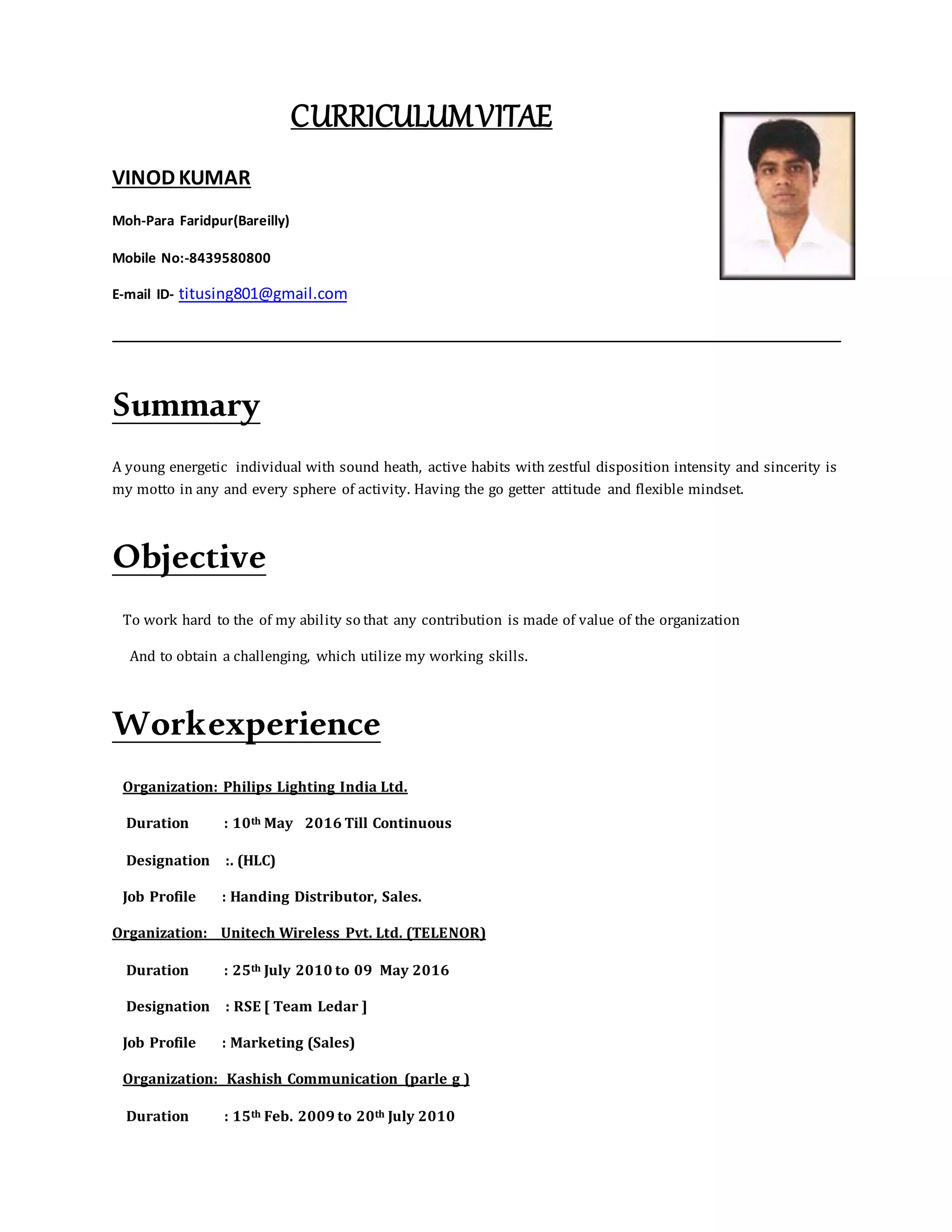 vinod cv - Copy | DOCX