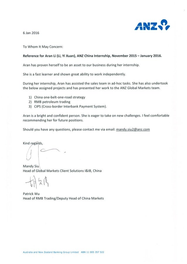 Reference Letter (Mandy ANZ) Reference Letter (Mandy ANZ)