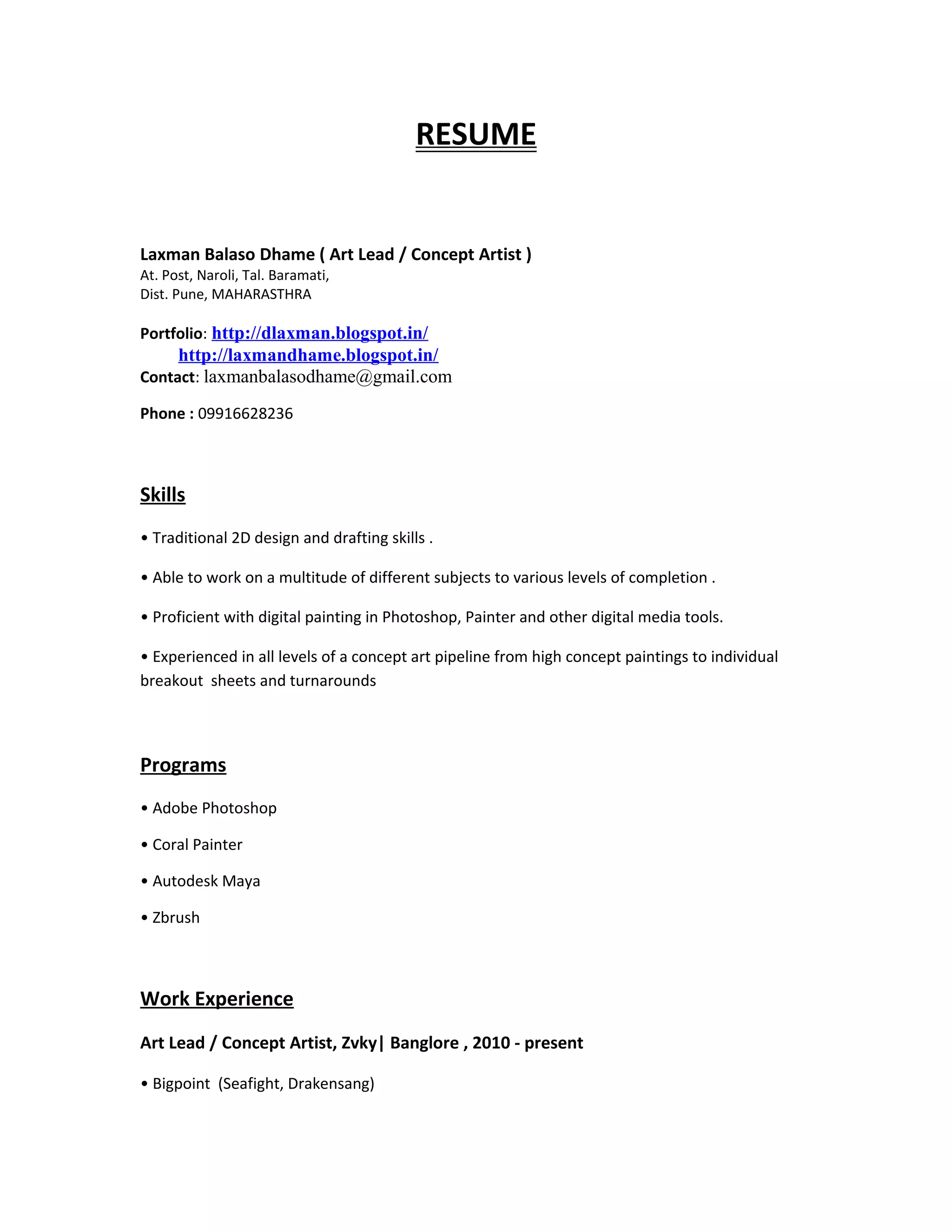 Laxman Dhame_Resume_2015 | PDF