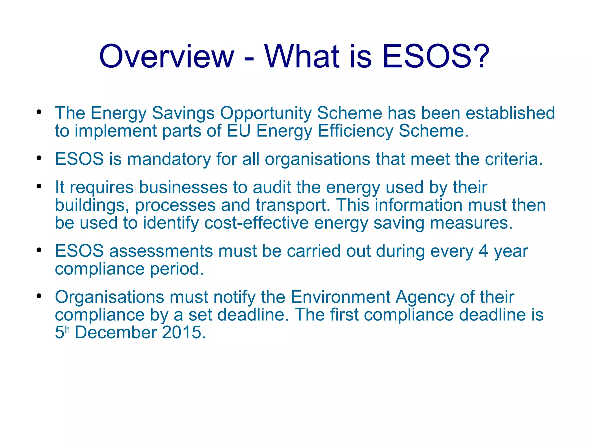 ESOS Assessment Presentation | PPT