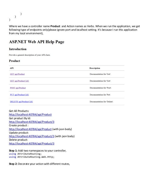 Custom Url Re Writing Routing Using Attribute Routes In Mvc 4 Web Apis